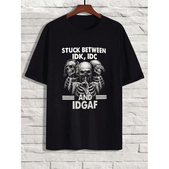 [Digital Skeleton Pattern T-shirt] Stylish Design Men's 3D Digital ...