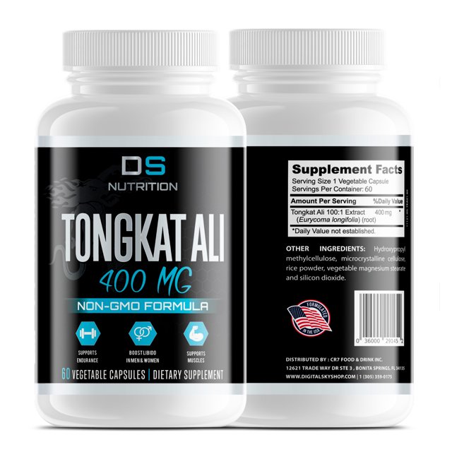 Digital Sky Tongkat Ali Extract 400 Mg- Tongkat Ali for Men 60 Vegatable Capsules, 30 Days ...