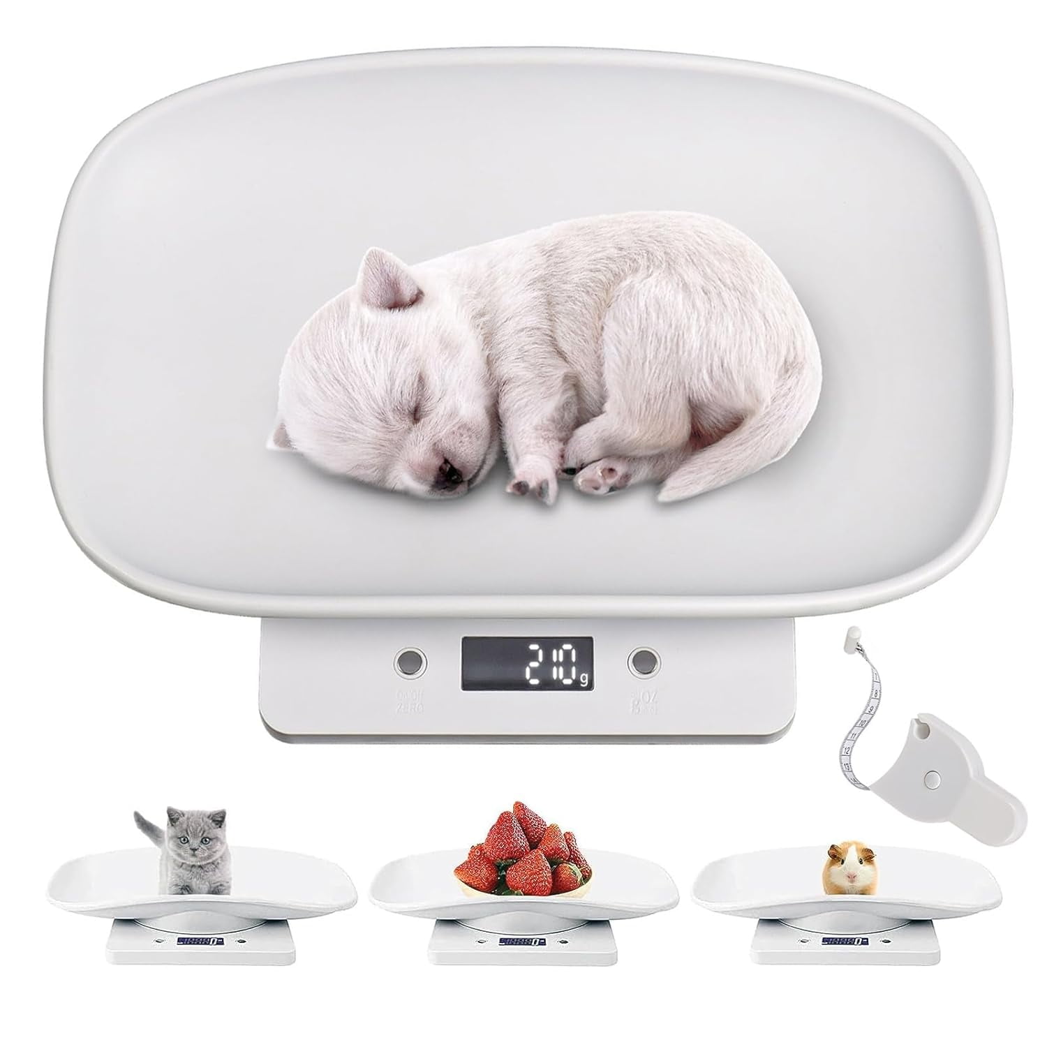 Digital Small Animals Scales for Weighing with Tape Measure, Puppy ...