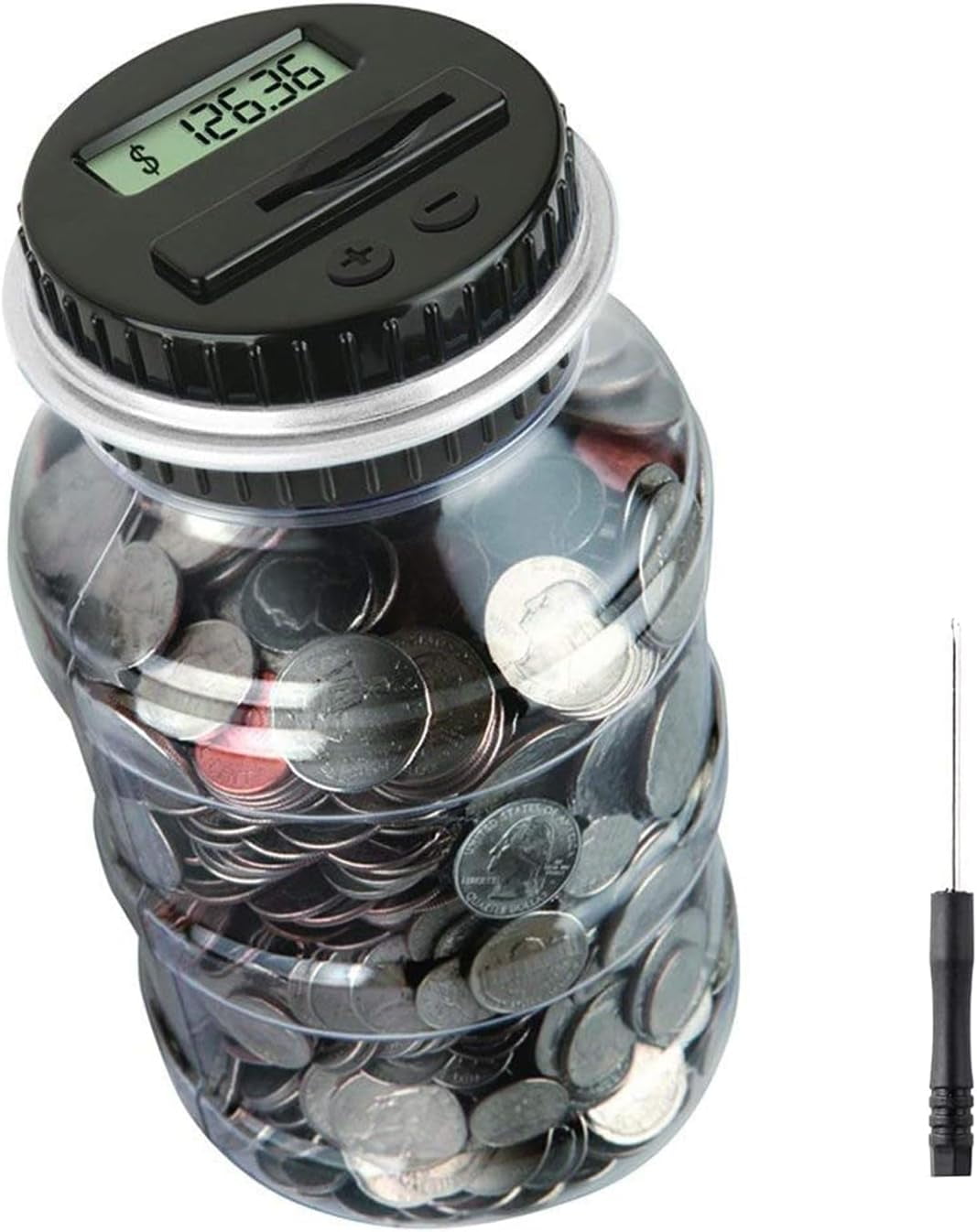 Digital Smart Coin Bank with Auto Counter & LCD Display,Transparent ...