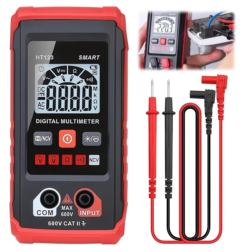 Digital Smart Multimeter, HT123 Fully Automatic Anti-Burn Intelligent ...