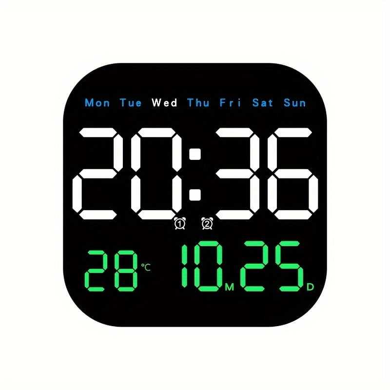 Digital Smart Wall Clock with LED Display Temperature Week Calendar ...