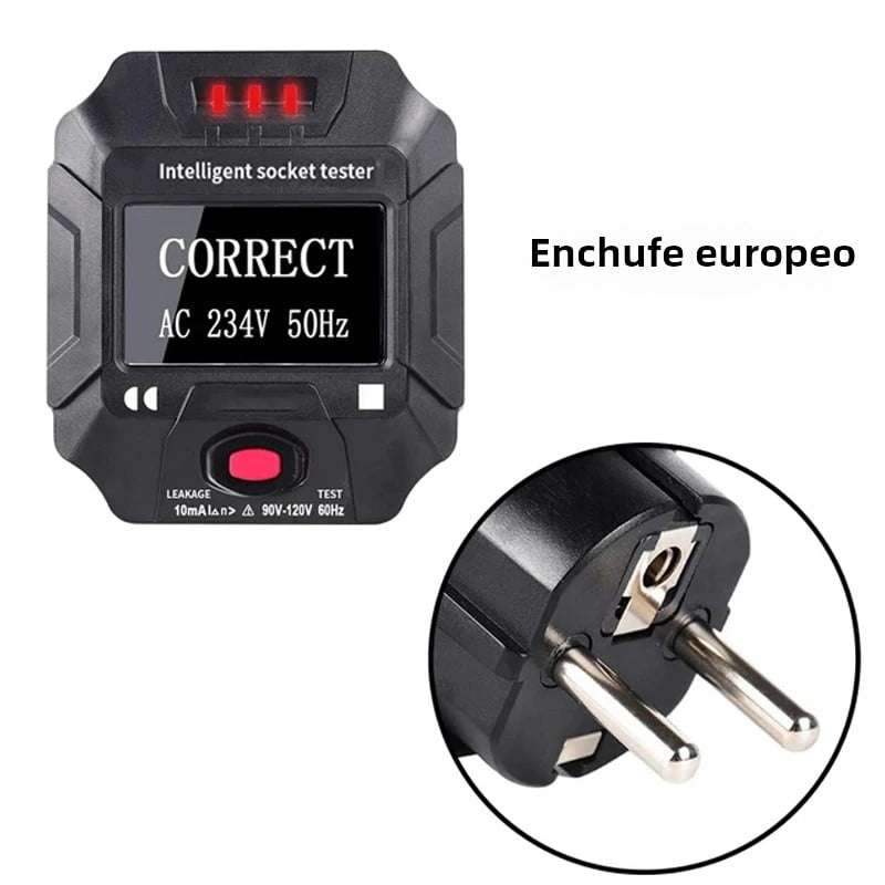 Digital Socket Tester with Large LCD Display Detects EU US UK Plug ...