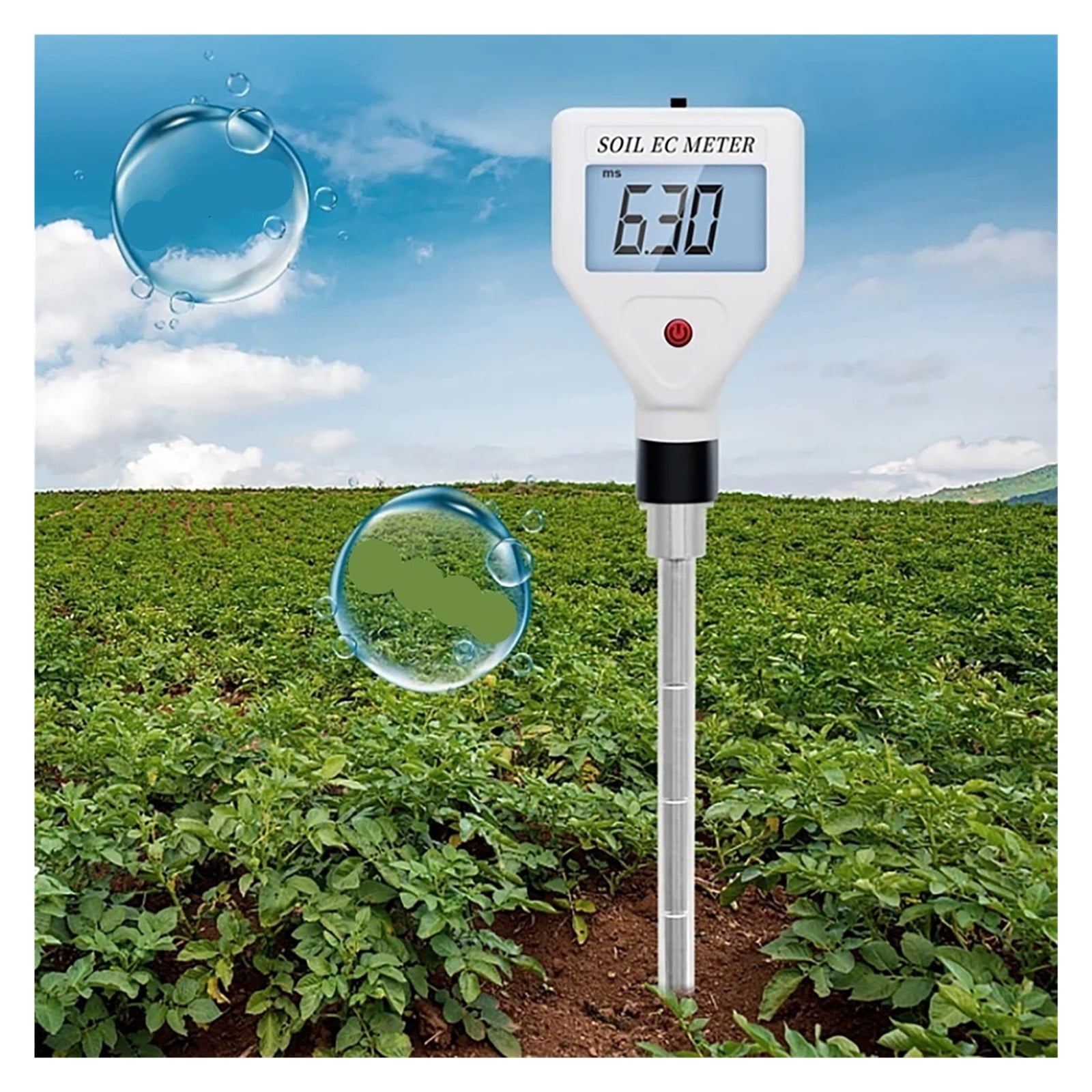 Digital Soil Meter EC Moisture Acidity Tester Plant Water Quality ...