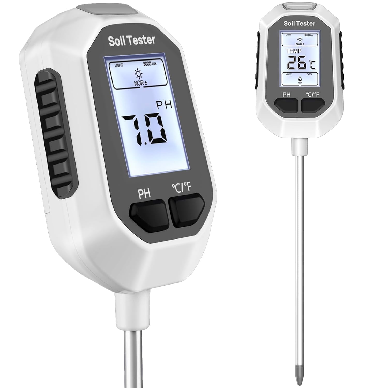 Digital Soil Moisture Meter 4-in-1 with pH/Temperature/Sunlight ...