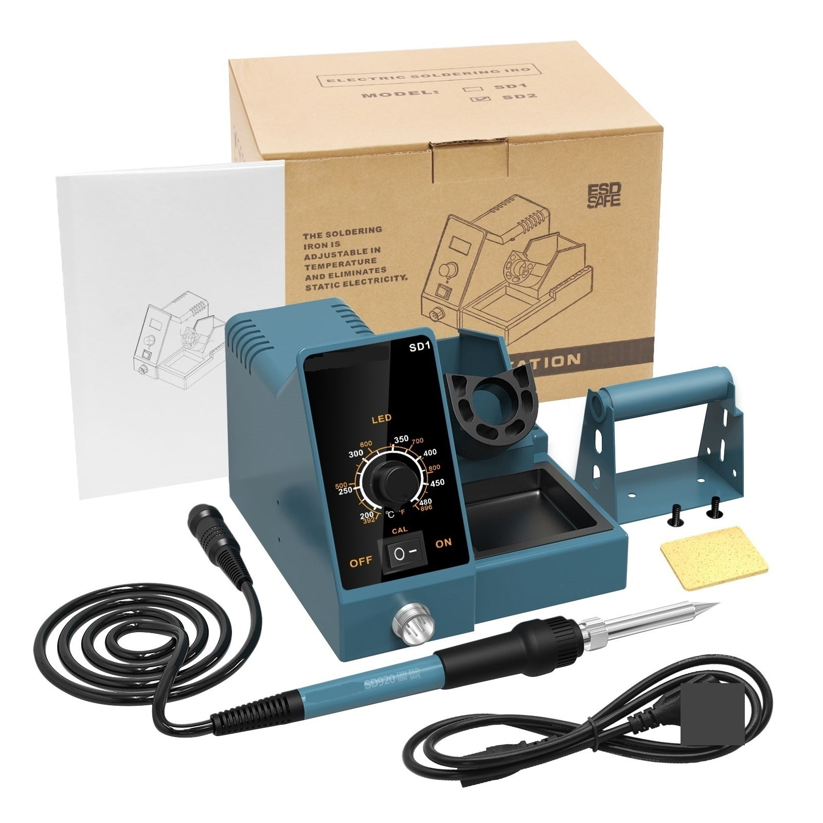 Digital Soldering Station/rework Station 60W Temperature Control ESD For Phone PCB IC SMD BGA ...