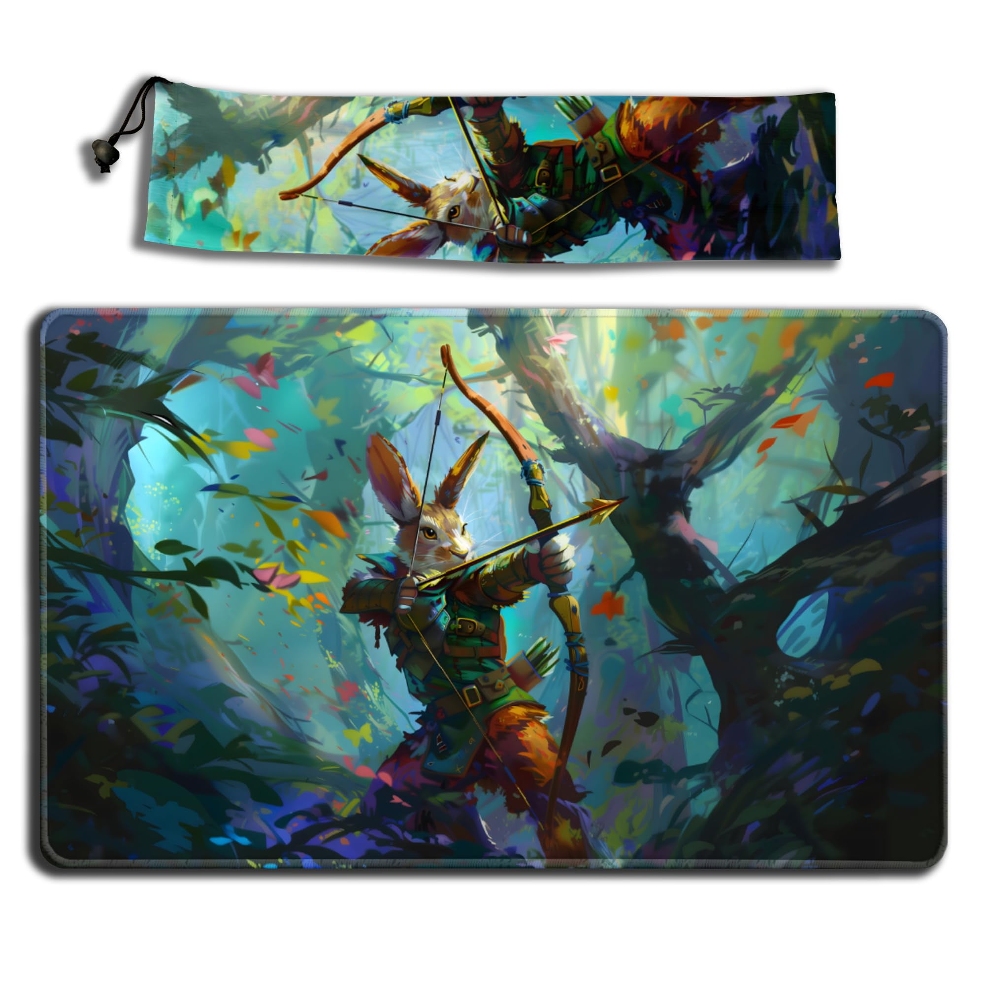 Digital Sorcery Studio Rabbit Archer Card Game Playmat - Stitched Edge ...