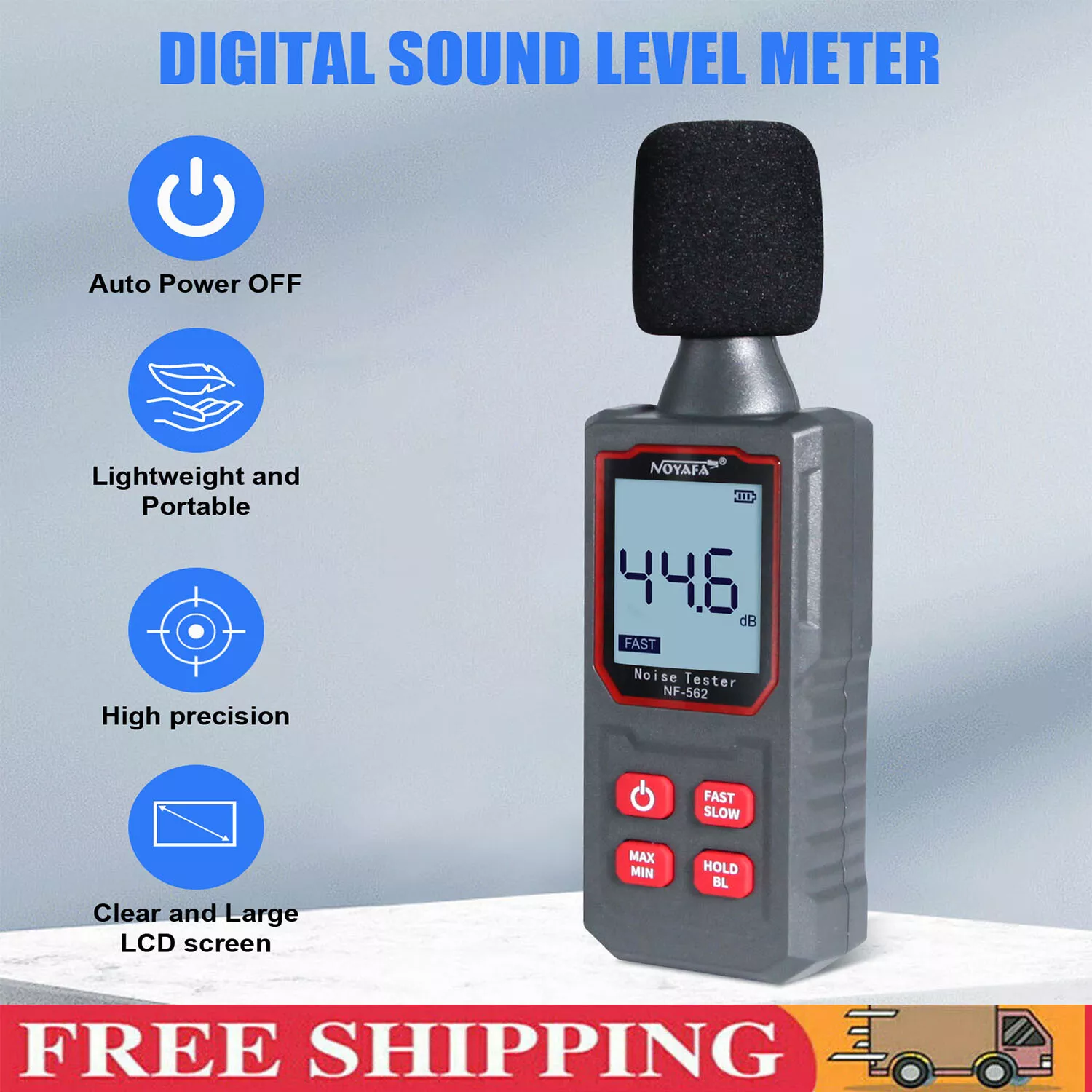 Digital Sound Level Meter 30~130dB Professional Sound Noise Level ...