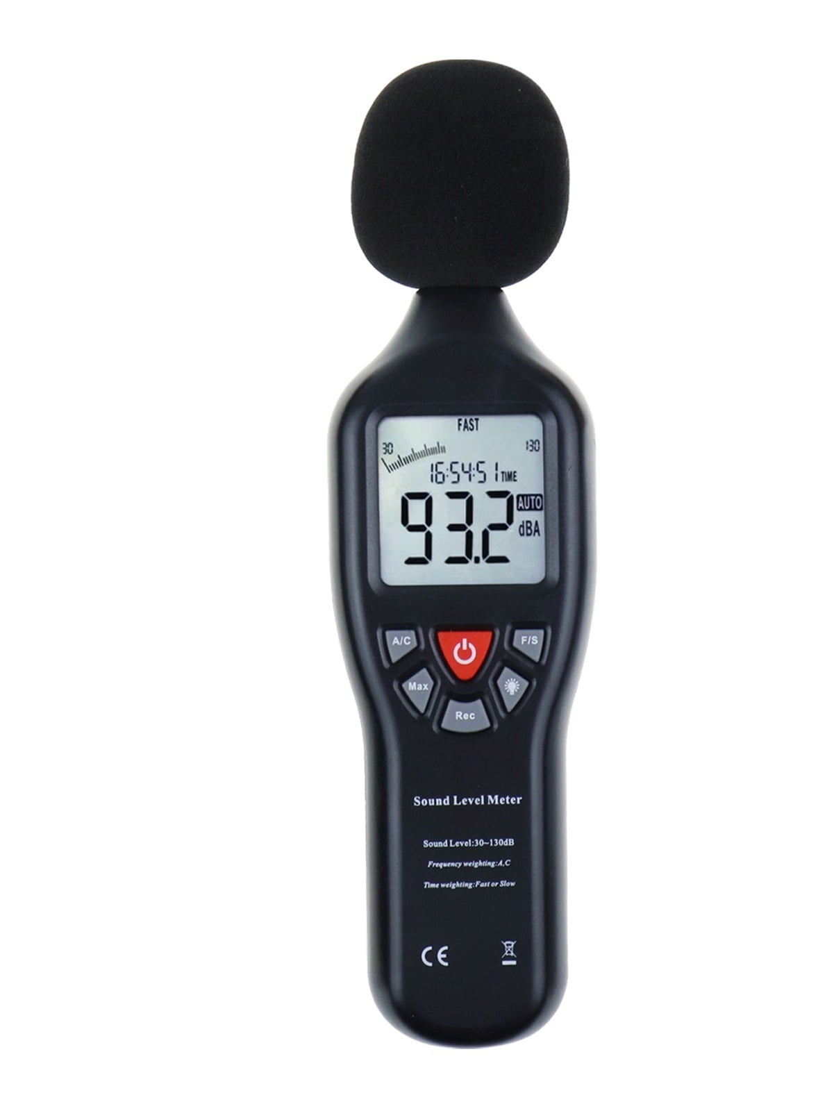 Digital Sound Level Meter Decibel 30dB - 130dB W/ Data Logging Function ...