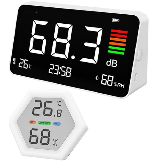 Digital Sound Level Meter with Large LCD Screen Desktop Decibel 30 ...