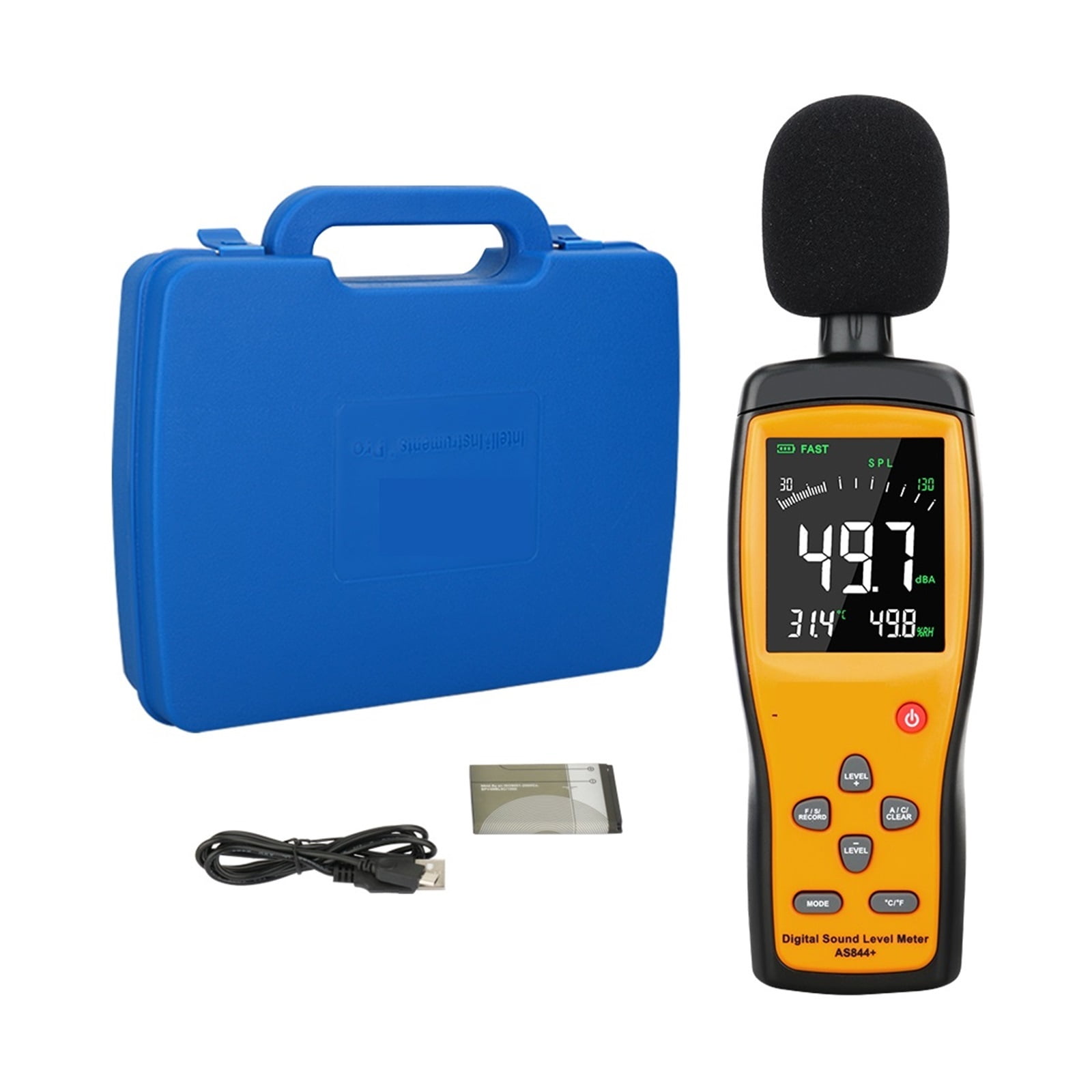Digital Sound Noise Level Meter Decibel Tester 30~130 dBA Color LCD ...