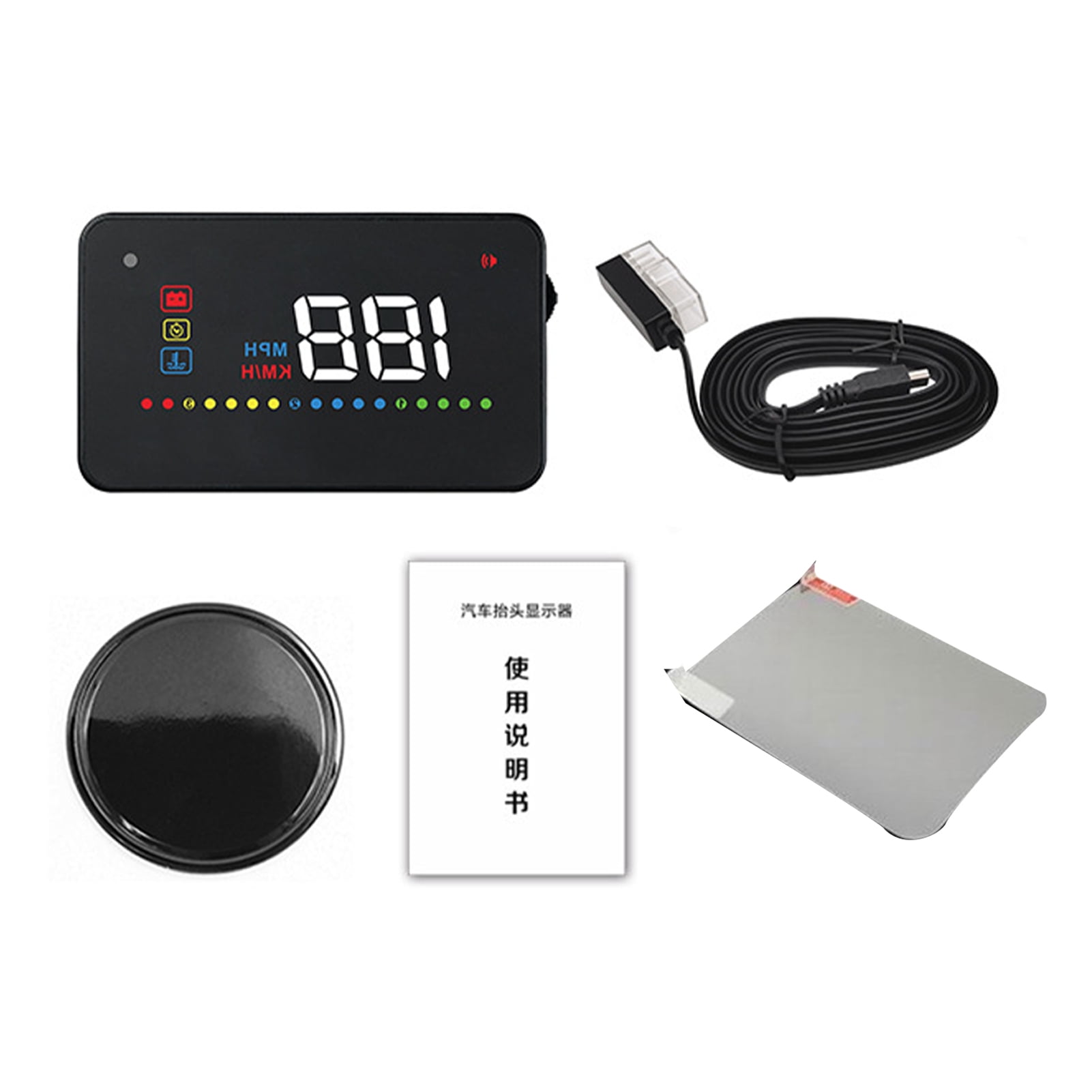 Digital Speedometer Display Hud Speedometer Overspeed Alarm Tired Driving Warning Portable