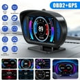 Digital Speedometer Head up Display GPS OBD Dual System Car Hud Slope ...