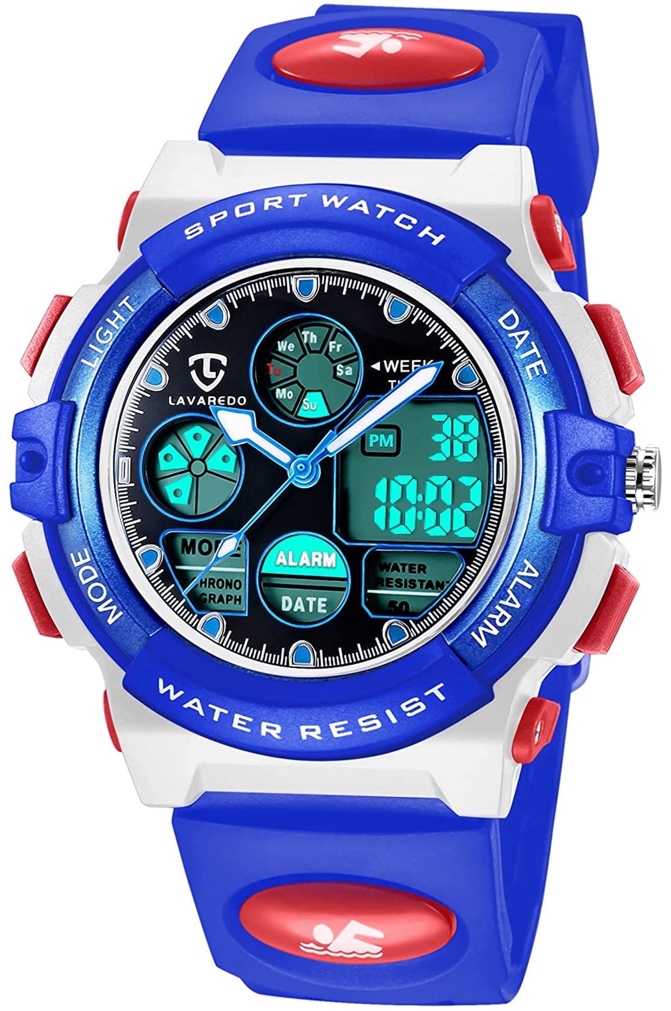 Kids Digital Sport Watch, Waterproof Outdoor Watches Casual Electronic ...
