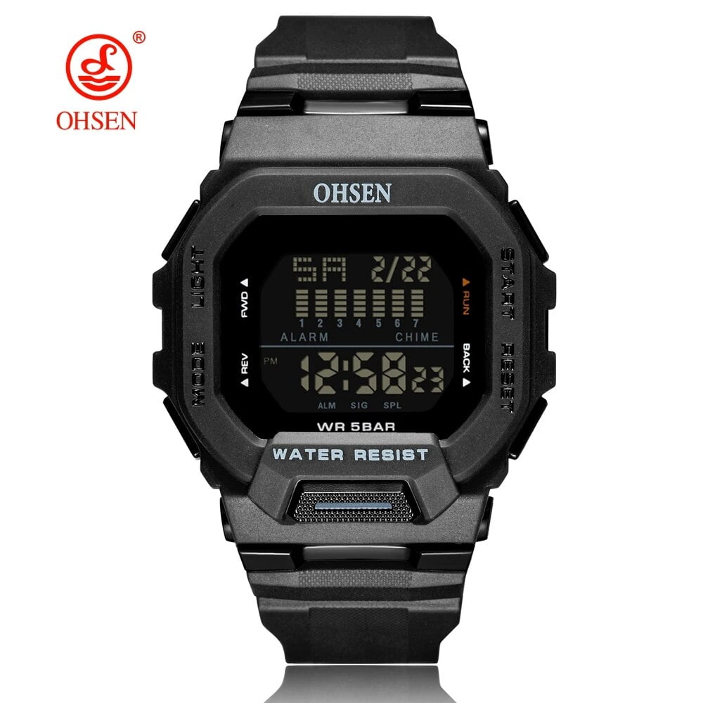 Digital Sport Watches Fashion Waterproof Black Military Men ...