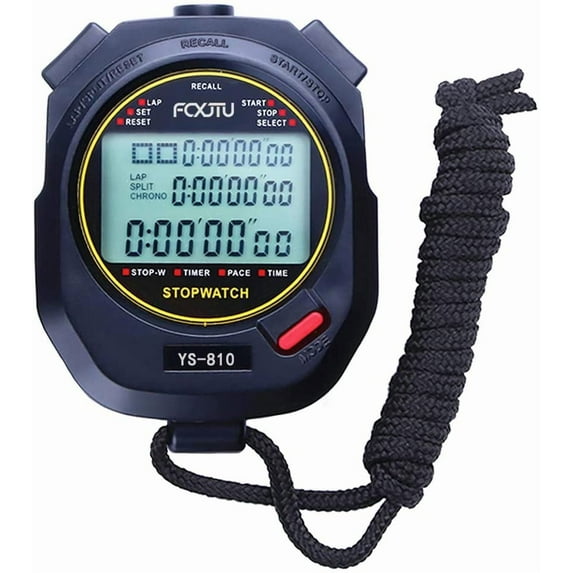 Digital Sports Stopwatch Timer 10/100 Lap Split Memory Stopwatch ...