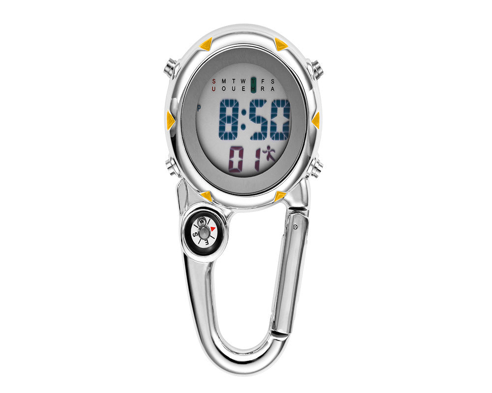 Digital Sports Watch with Carabiner, Stainless Steel, Waterproof 30M ...