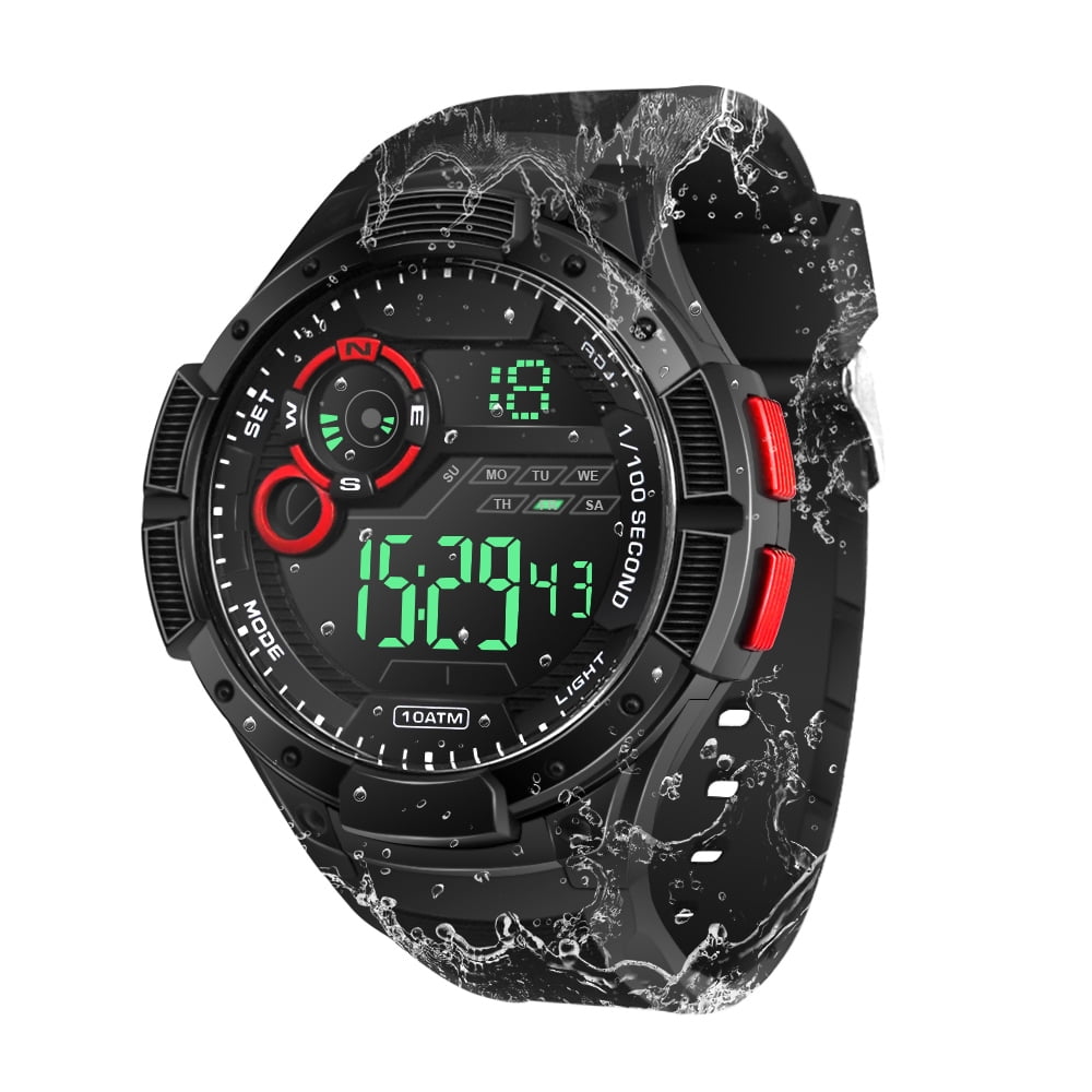 Digital Sports Wristwatch 10 ATM 330ft Waterproof Suitable for Swimming ...