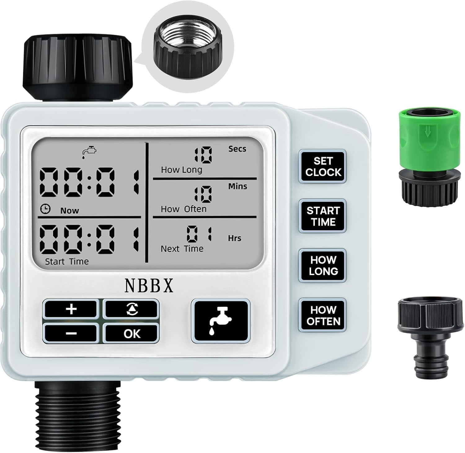 Digital Sprinkler Timer for Garden Hose Watering, Battery Powered Hose ...