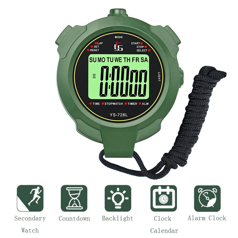 Digital Stopwatch Handheld LCD Sports Stopwatch Waterproof Training ...