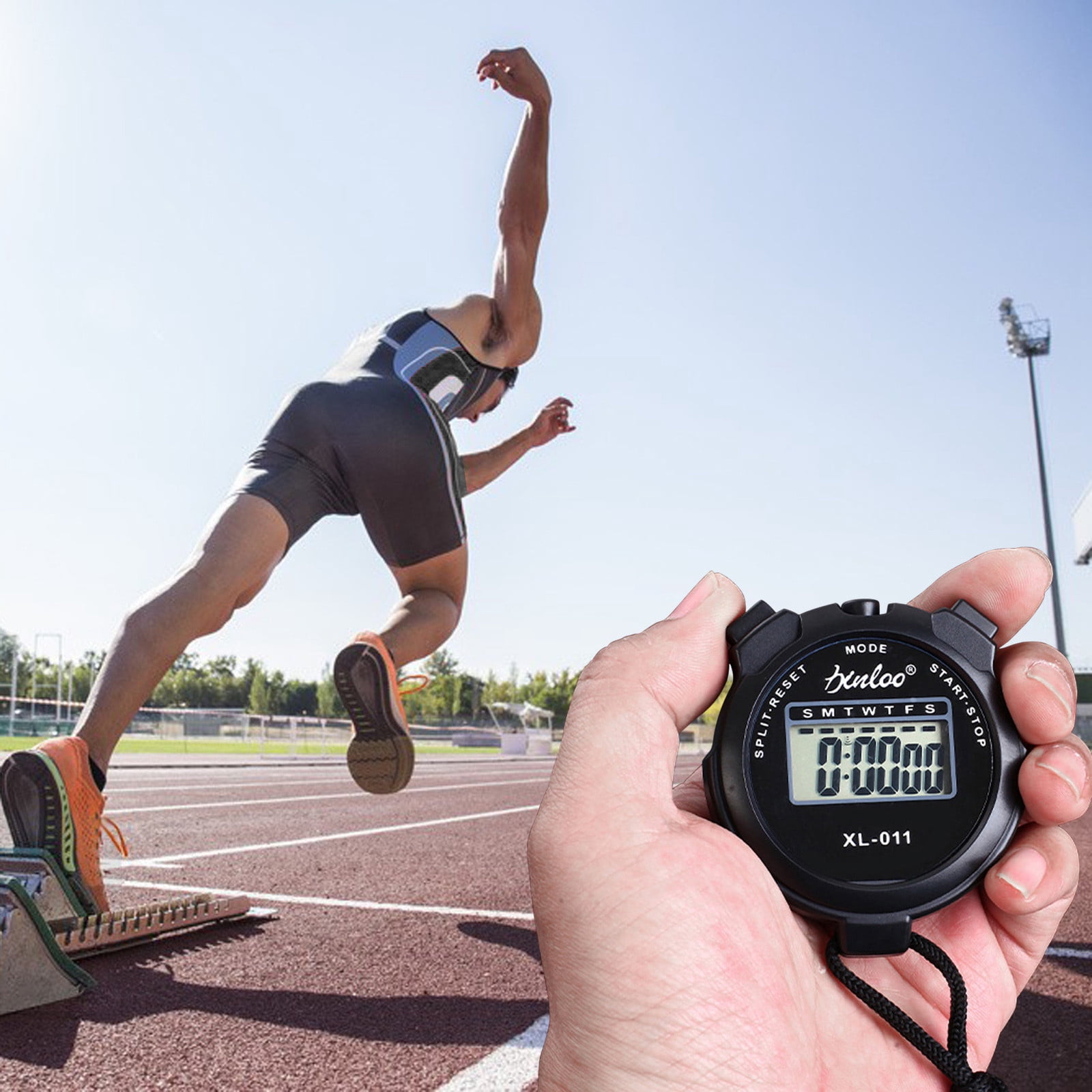 Digital Stopwatch Timer, Sports Training Clock, Two-channel Memory, LED ...