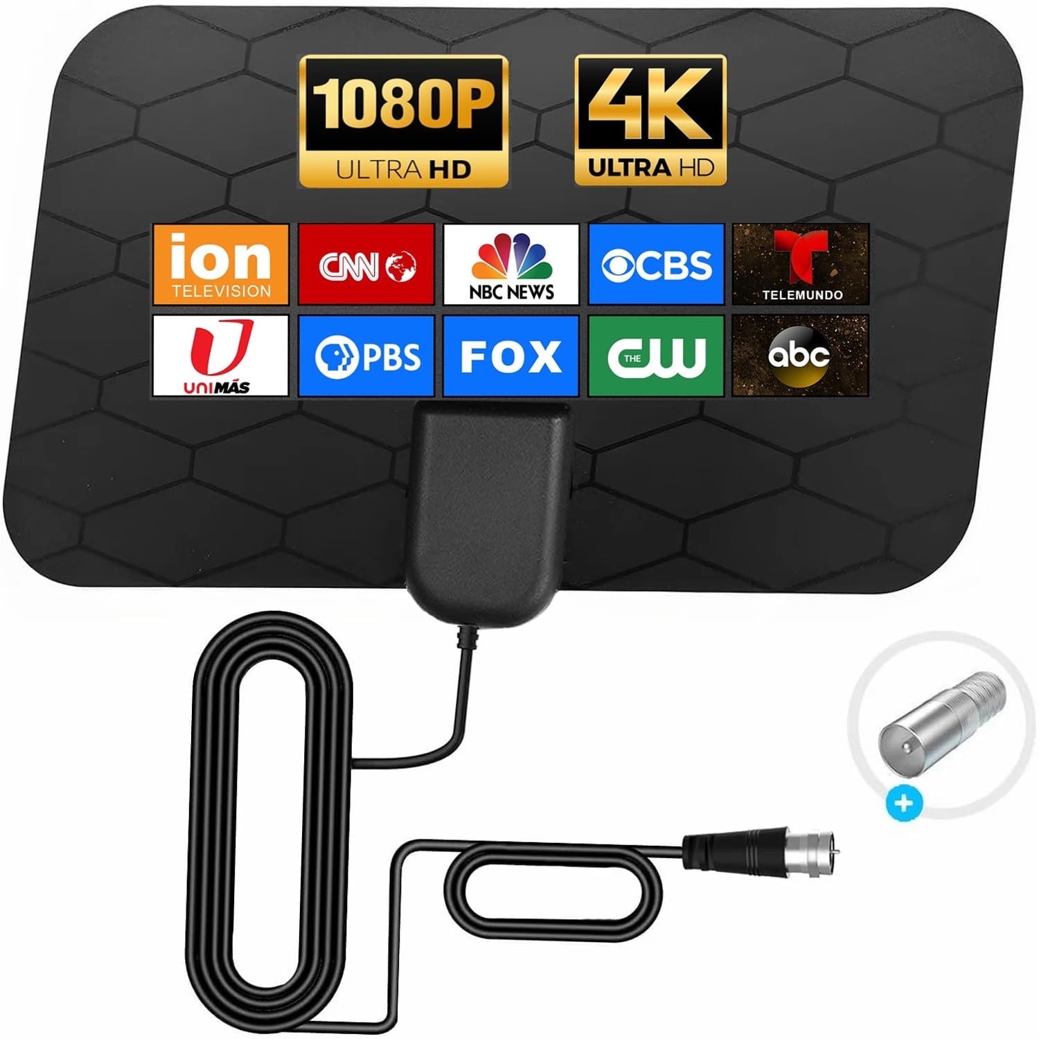 SIISLL Digital TV Antenna with 360° Signal Booster Long 1000+ Miles ...