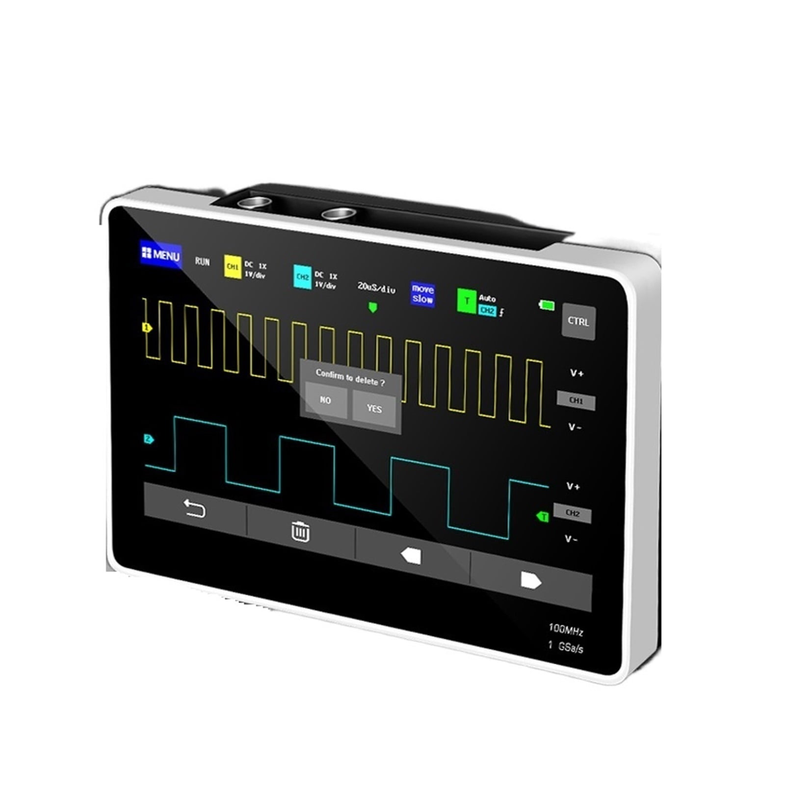 Digital Tablet Oscilloscope Dual Channel 100M Bandwidth 1GS Sampling ...