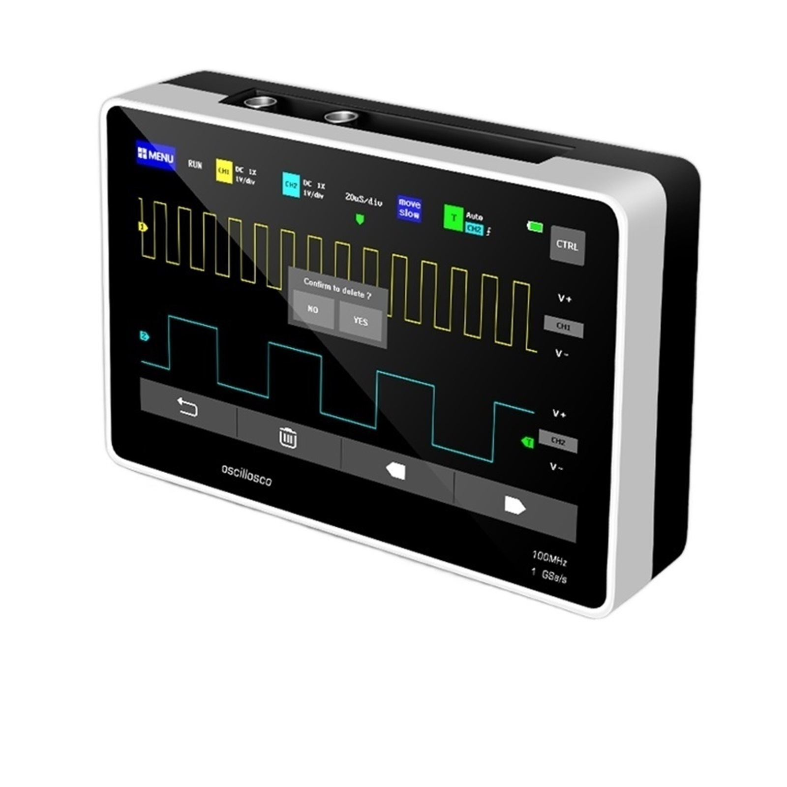 Digital Tablet Oscilloscope Dual Channel 100MHz Analog Bandwidth 1GSa ...