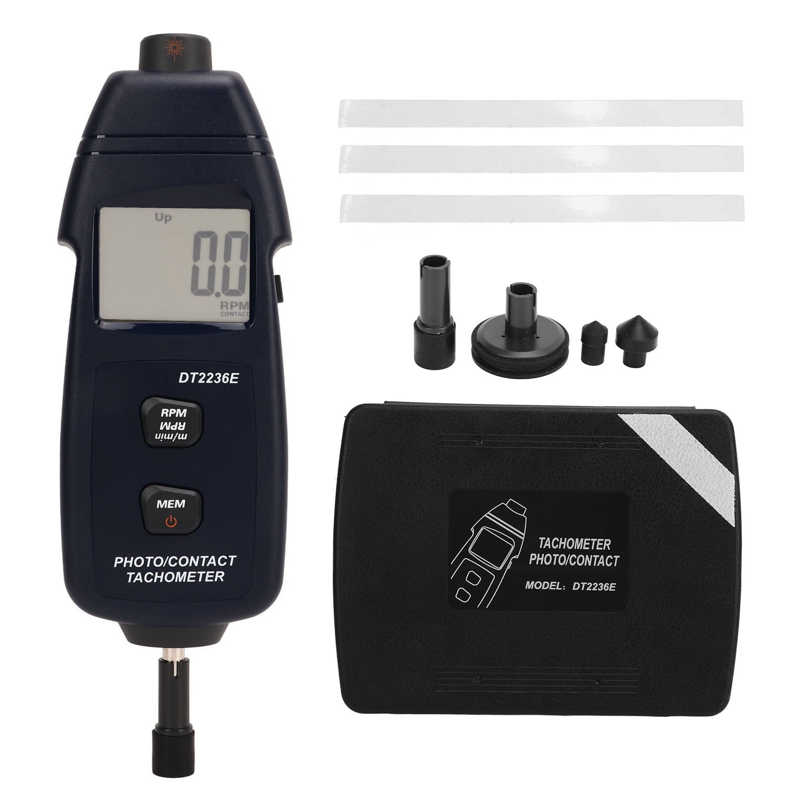 Digital Tachometer Handheld White Backlit Auto Data Save Non Contact ...