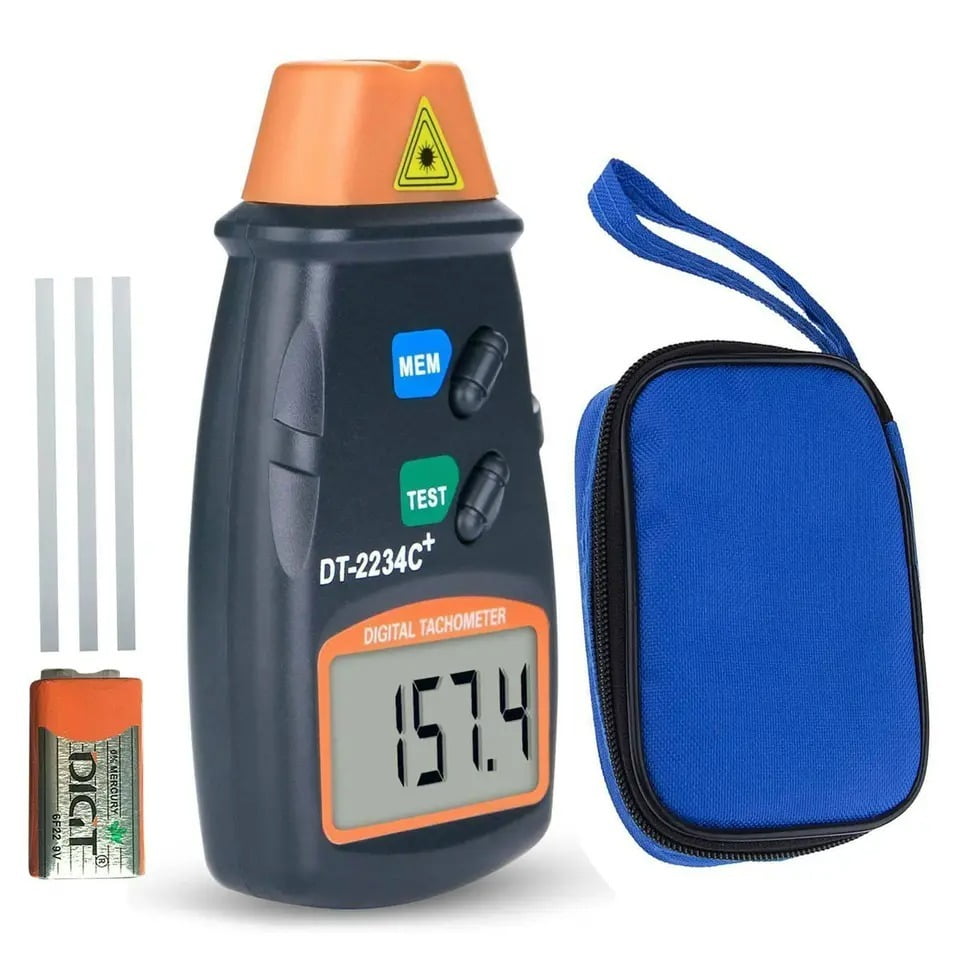 Digital Tachometer Laser Photo Non Contact RPM Tach Meter Motor Speed ...