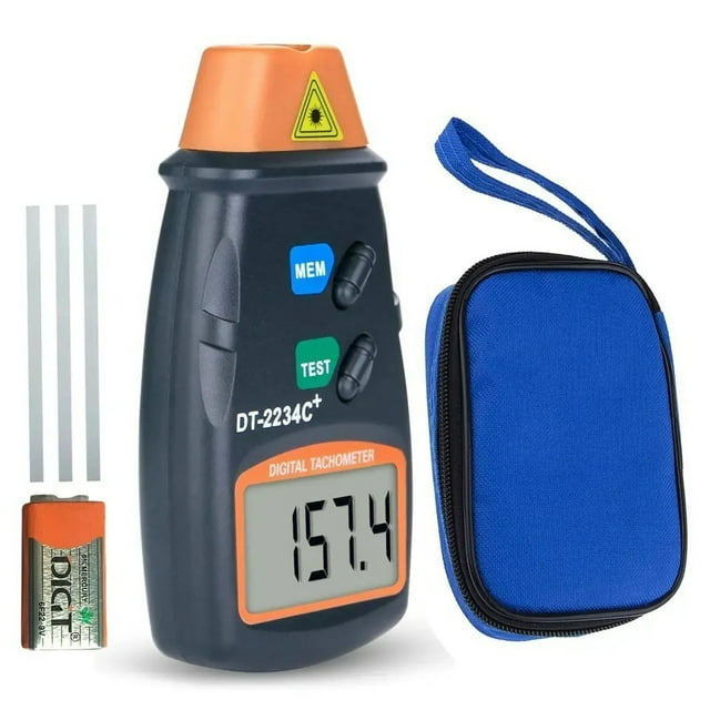 Digital Tachometer Laser Photo Non Contact RPM Tach Meter Motor Speed ...