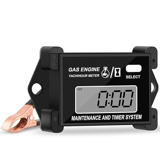 Digital Tachometer Small Engine Tach Hour Meter, Inductive Tacho Gauge ...