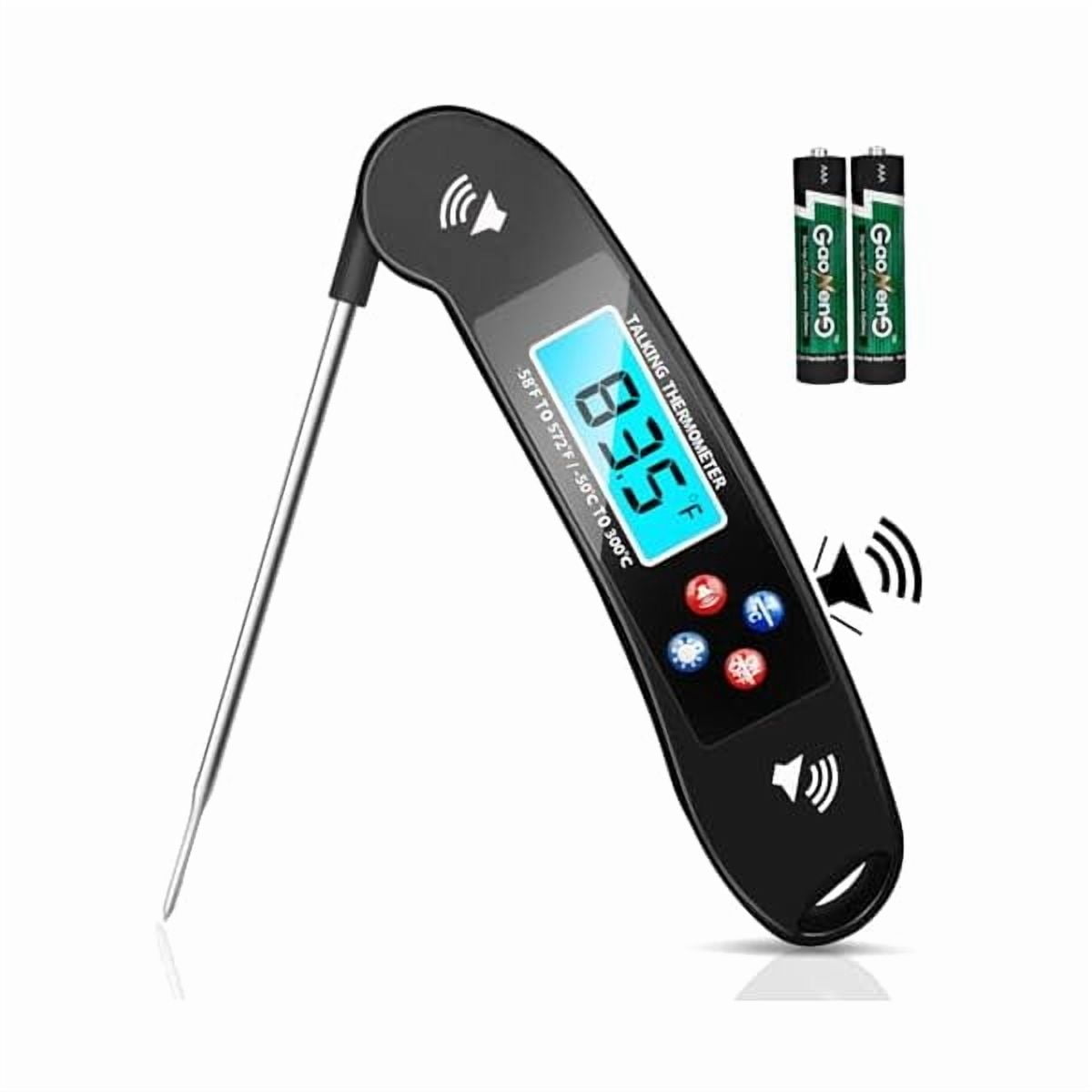 Digital Talking Thermometer for The Blind, Waterproof Instant Read Food ...