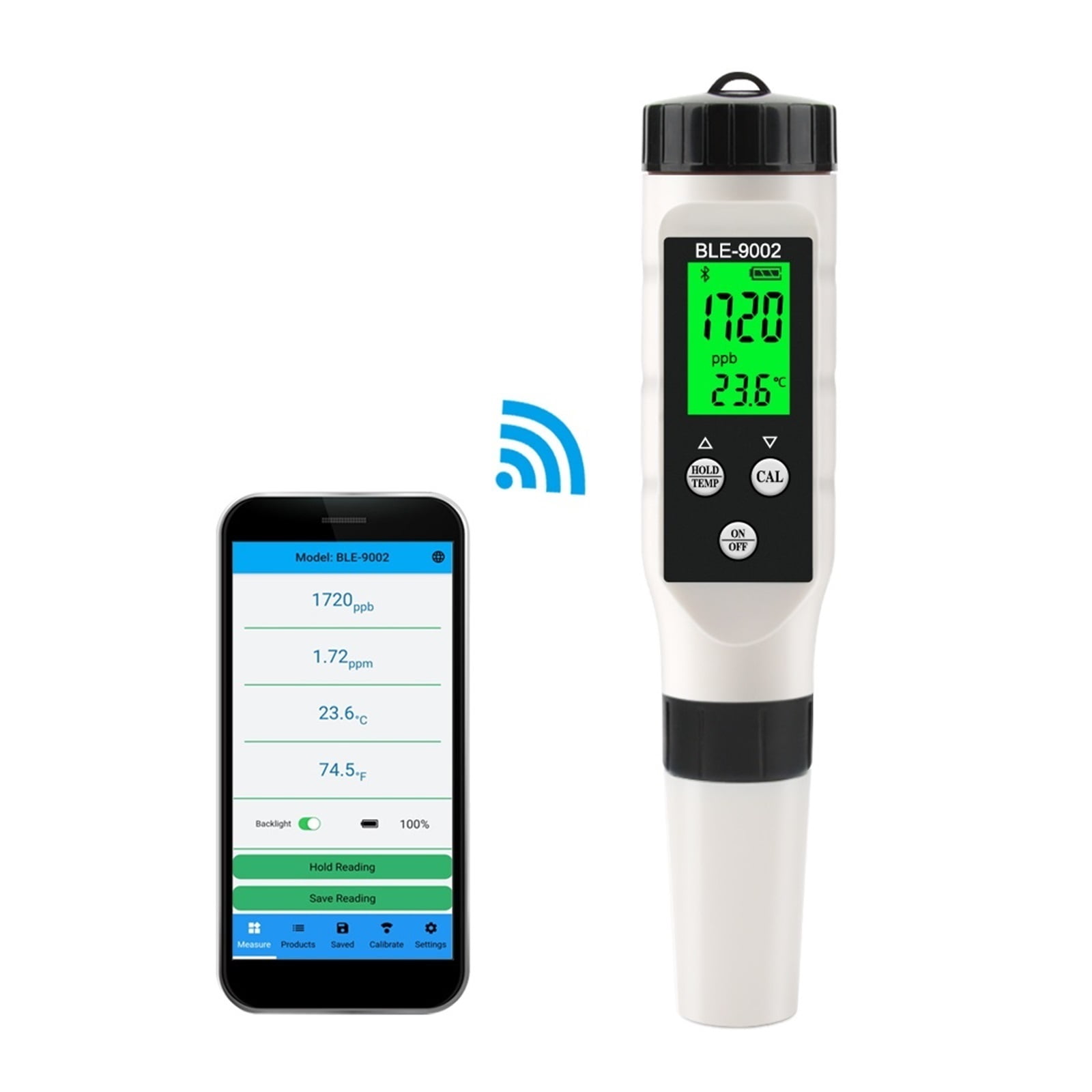 Digital Temp H2 Hydrogen-rich Meter 0-2990ppb Auto-Calibration Blue ...