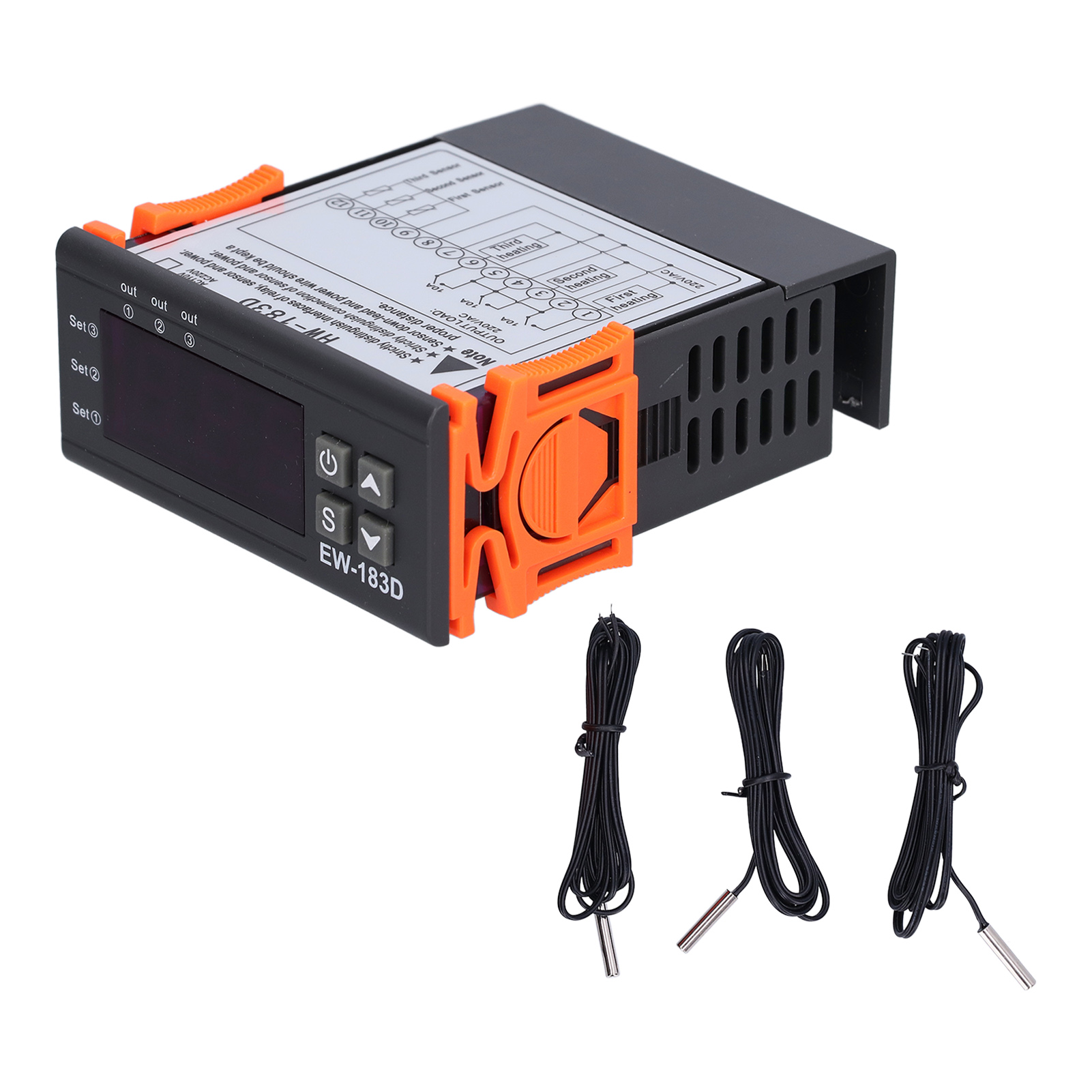 Digital Temperature Controller, 220V LCD Display Thermostat Adjustable Regulator, HW-183D ...