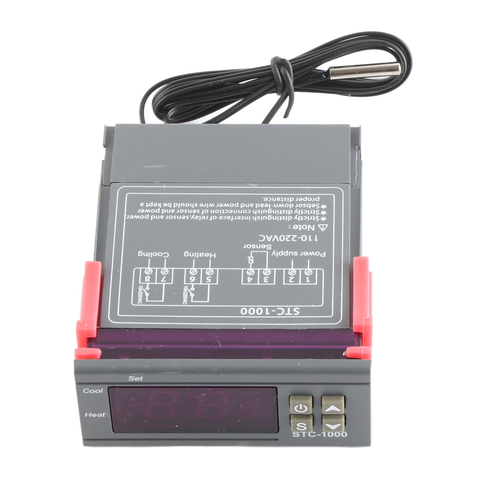 Digital Temperature Controller Cooling and Heating Thermostat with NTC Sensor STC-1000AC110~220V ...