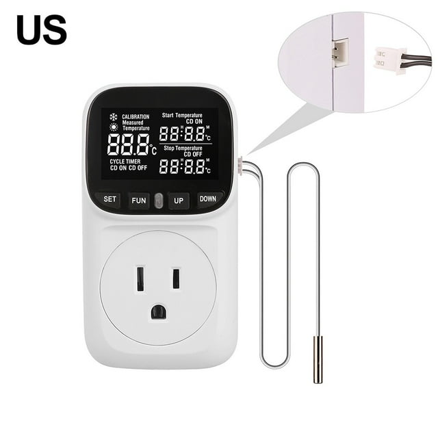Digital Temperature Controller Socket Thermostat 220v With Timer Switch