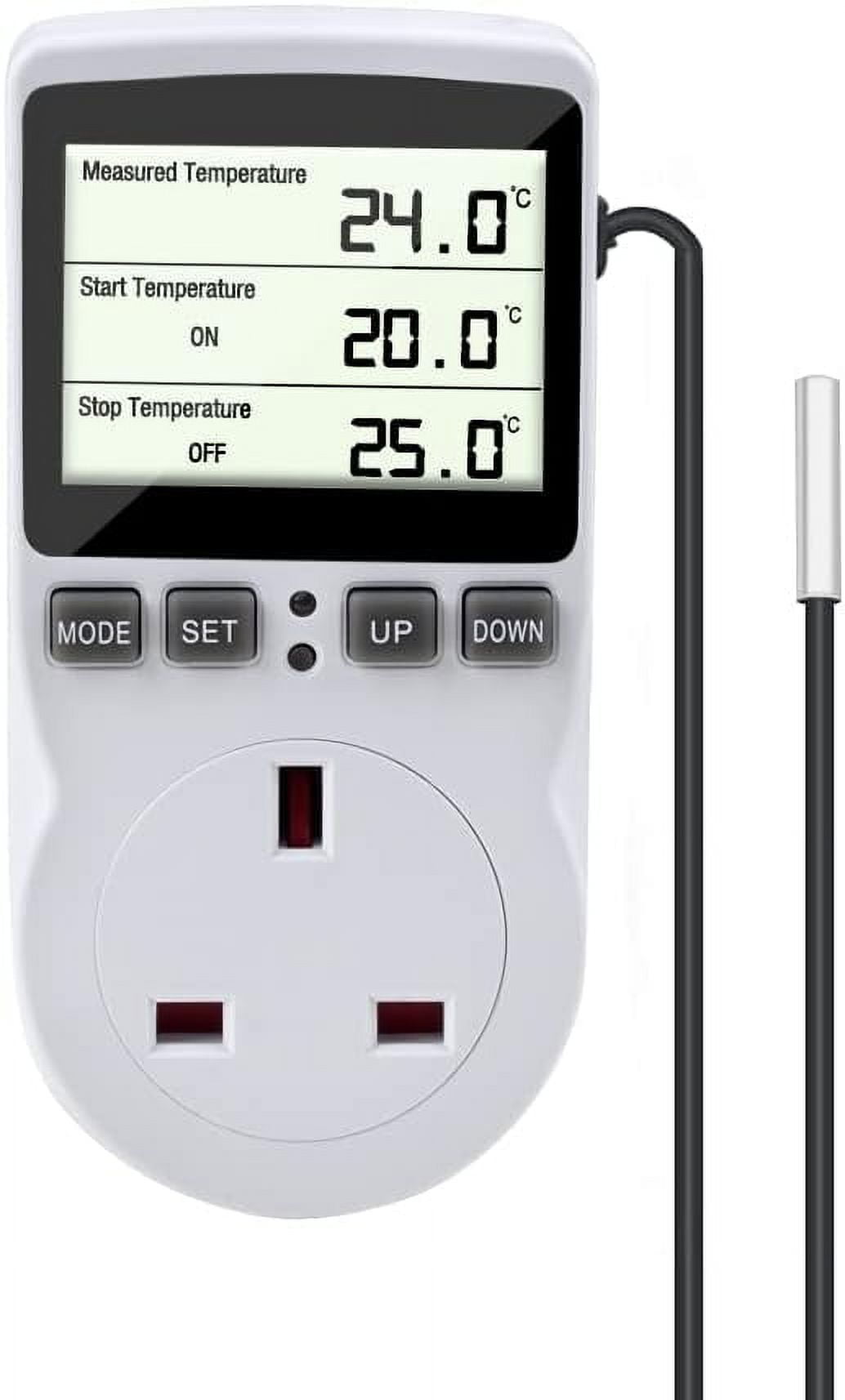 Digital Temperature Controller, Thermostat Outlet Socket, 230 V Digital Thermostat Outlet Plug ...