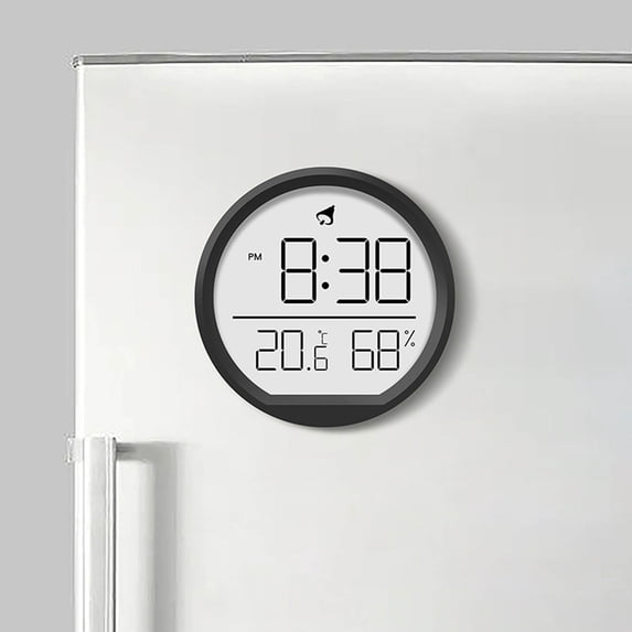 Digital Temperature Humidity Meter Clock Indoor Wall Mounted - Silent ...