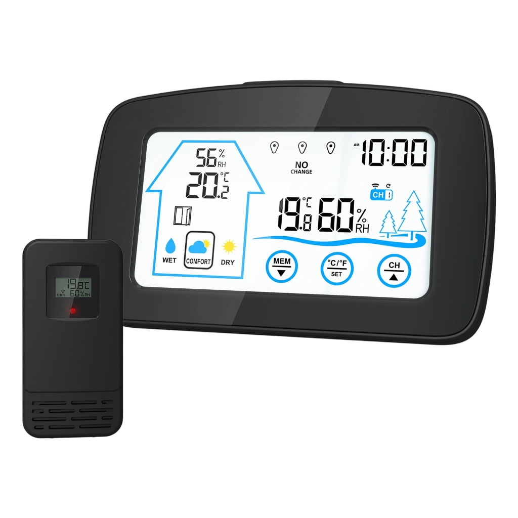 Digital Temperature Humidity Monitor For Home Large LCD Display Comfort ...