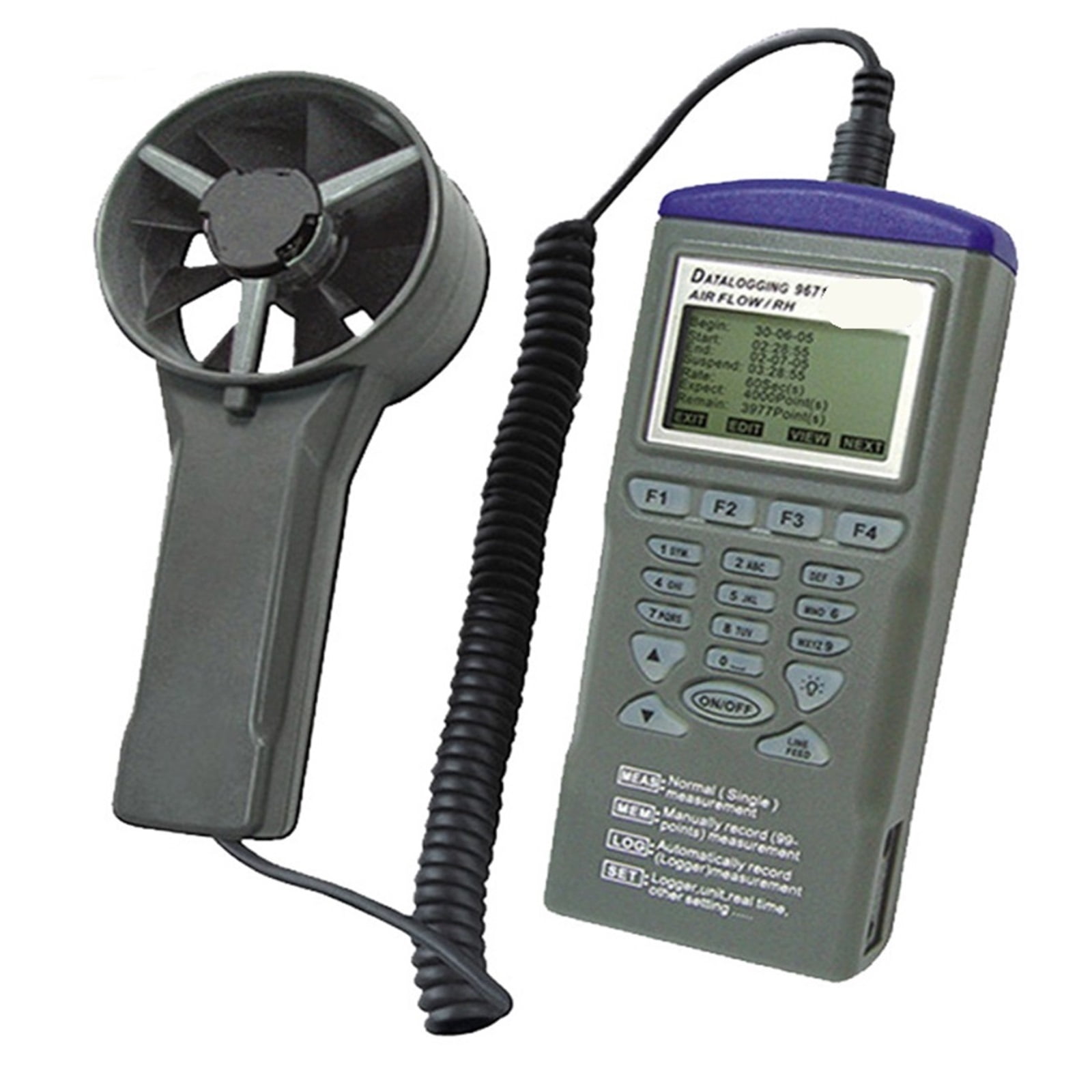 Digital Temperature RH Anemometer Datalogger Flow Meter Handheld ...