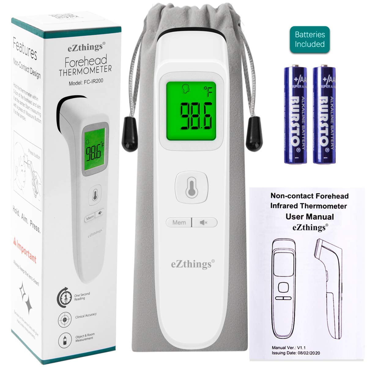 Digital Thermometer for Adults and Kids, Accurate No-Touch Infrared ...