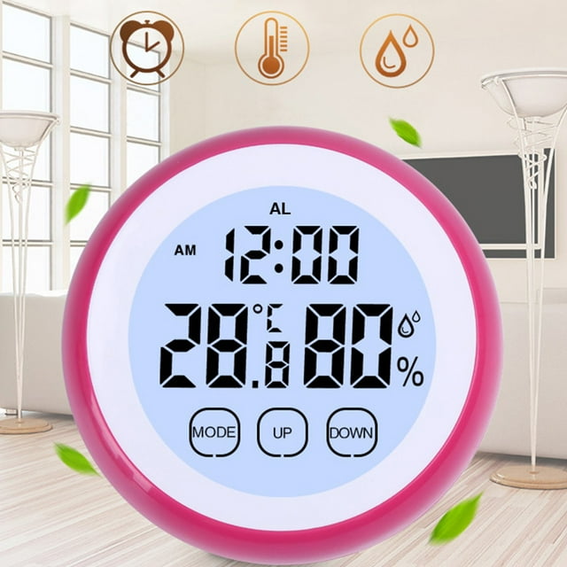 Digital Thermometer Clock, Temperature Humidity Monitor Alarm Clock ...