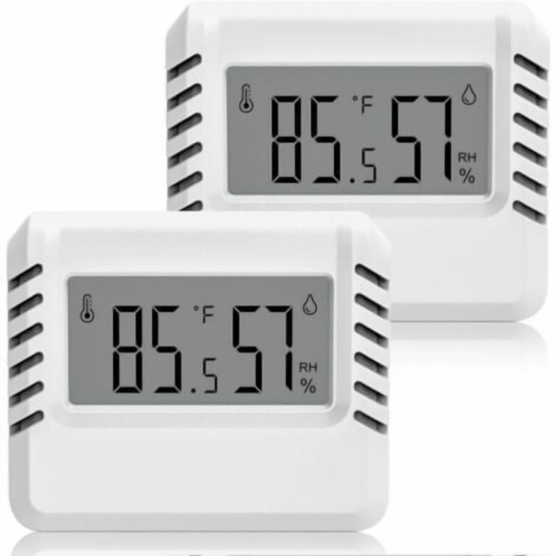 Digital Thermometer Hygrometer, 2pcs Mini Indoor Thermometer, Large LCD ...