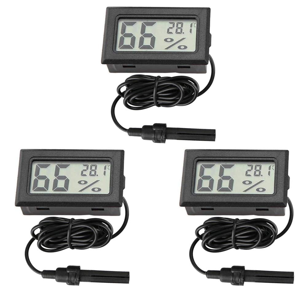 Digital Thermometer Hygrometer with External Probes Temperature Gauge ...