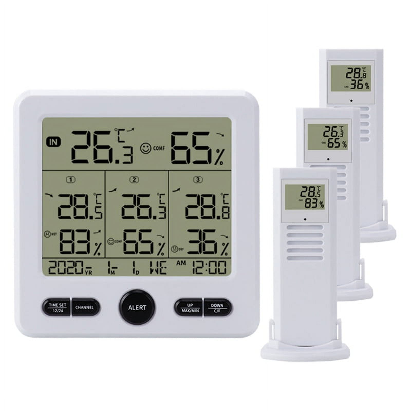 Digital Thermometer Hygrometer Indoor Outdoor Temperature Humidity ...