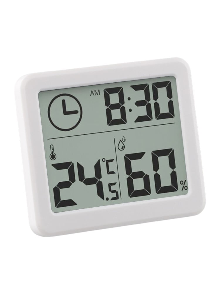 Digital Thermometer Hygrometer Indoor Temperature Humidity Clock Lcd ...