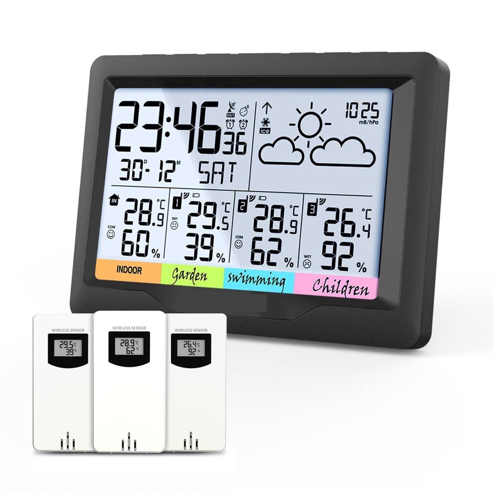 Digital Thermometer Hygrometer Wireless Outdoor Indoor Weather Station ...