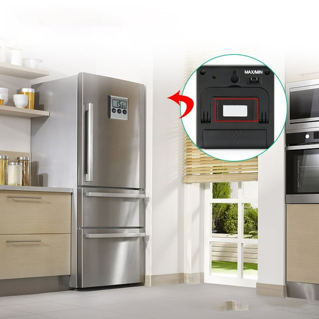 Digital Thermometer Lcd Alarm Max/Min Records for Refrigerator Freezer ...