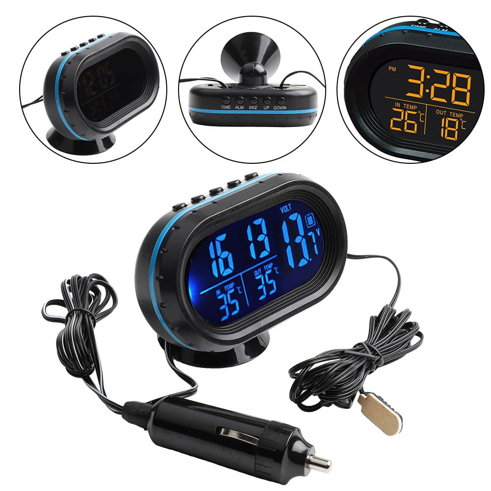 Digital Thermometer Voltmeter Clock Outdoor Sensor Power Supply ...